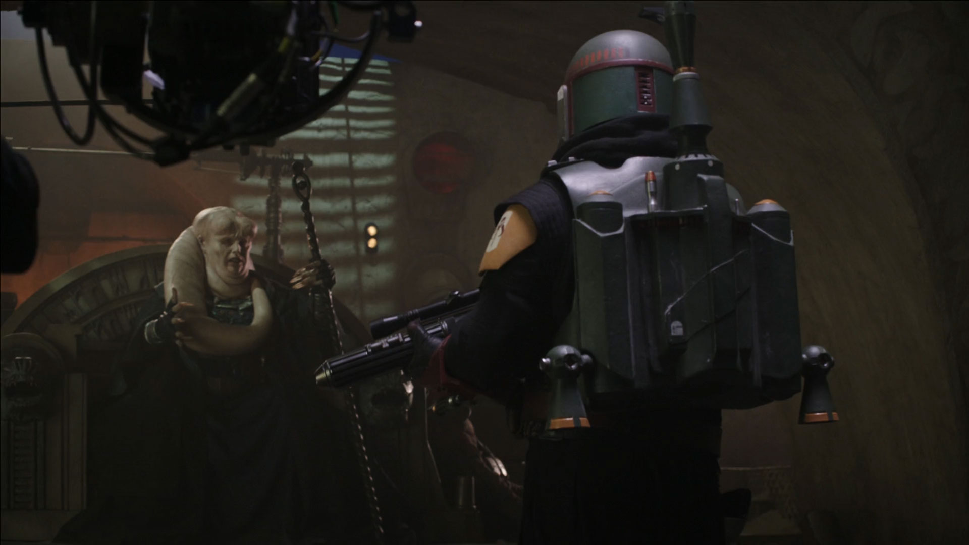 Behind the Scenes: Boba Fett Confronting Bib Fortuna - Image Galleries ...