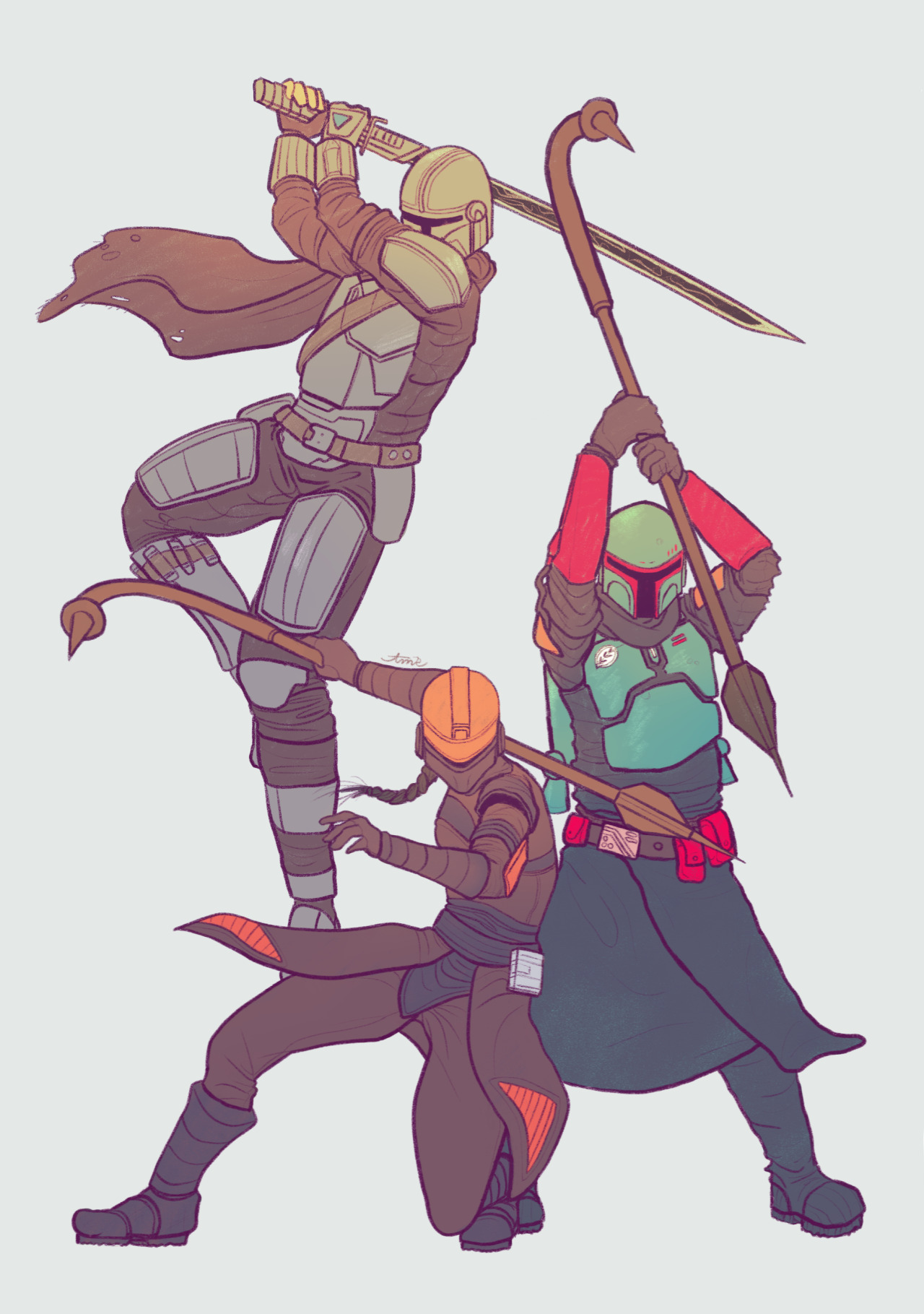 Din Djarin, Fennec Shand, and Boba Fett by April Riney - Image Galleries - Boba Fett Fan Club